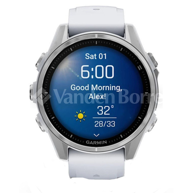 GARMIN FENIX 8 43MM AMOLED GLASS WHITESTONE | Vanden Borre