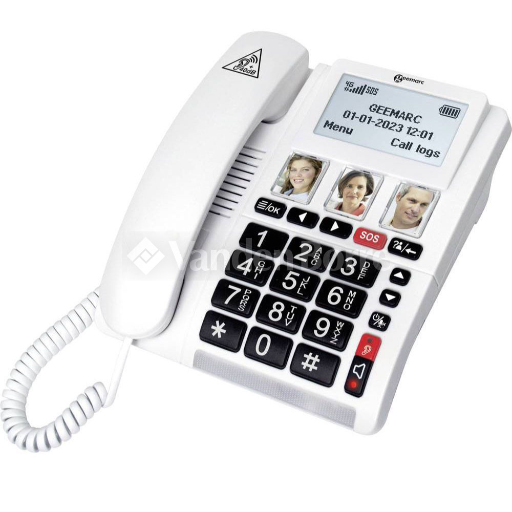 TÉLÉPHONE FIXE GeeMarc CL9000 SLIM 4G + SOS STRAP | Vanden Borre