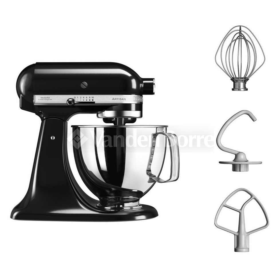 ROBOT DE CUISINE KITCHENAID ARTISAN ONYX BLACK 4.8L 5KSM125EOB | Vanden ...