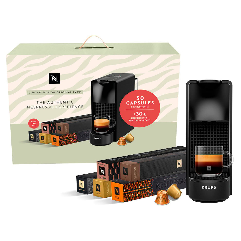 KRUPS PACK NESPRESSO ESSENZA MINI BLACK (met 50 capsules en 30 ...
