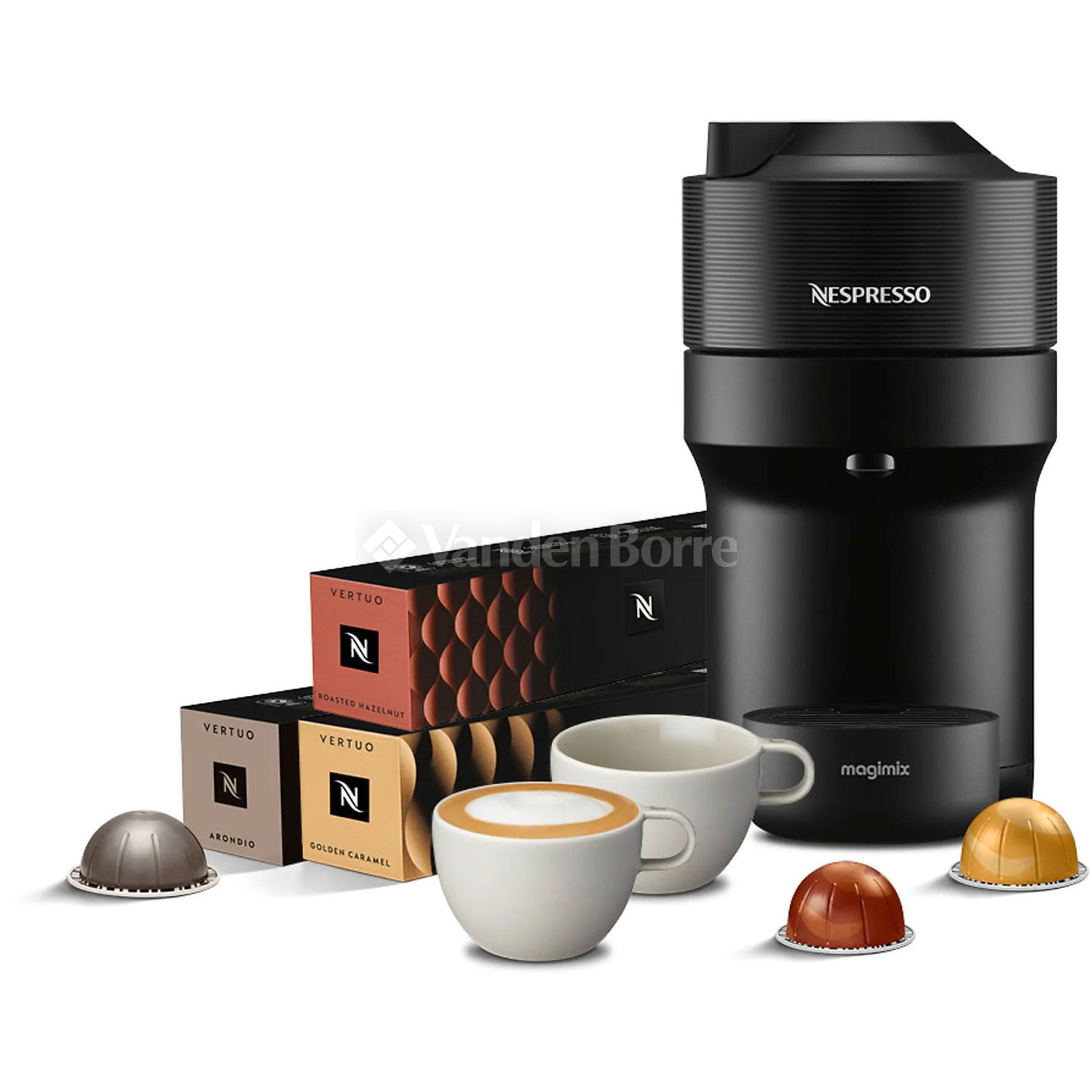 MAGIMIX Nespresso Vertuo Pop + 30 capsules + 2 tasses cappuccino ...