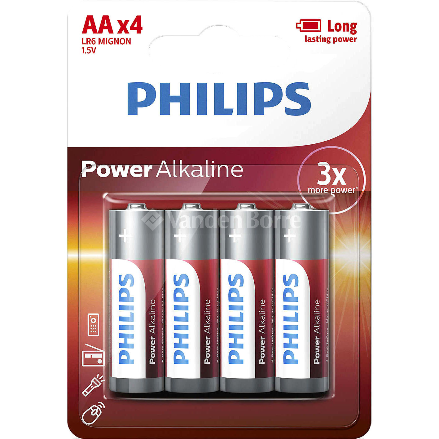 PILES PHILIPS POWER AA LR06 X4 | Vanden Borre