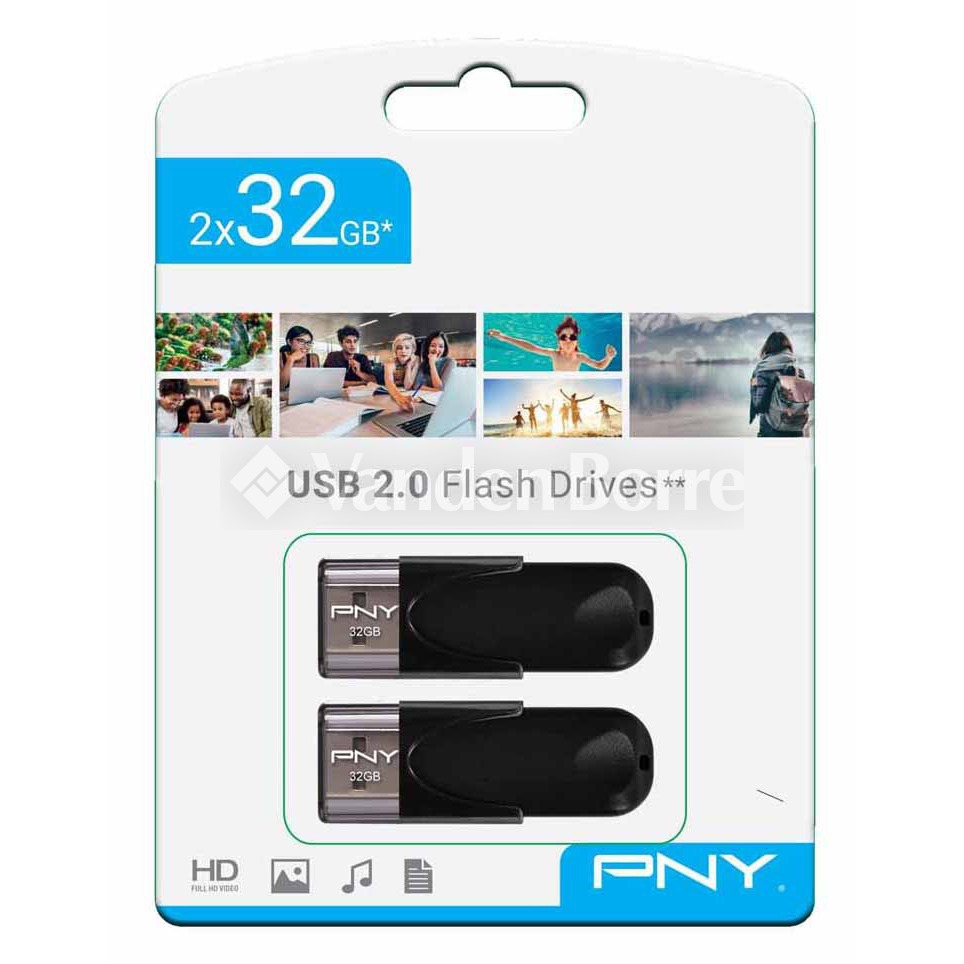 PNY ATTACHE 2.0 32GB TWINPACK - USB-STICK | Vanden Borre